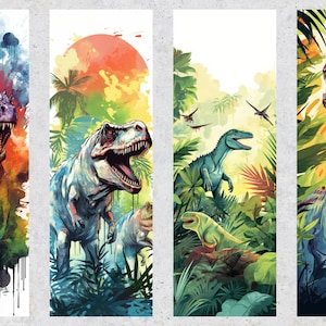 45 Dinosaurs Printable Bookmarks, Dinosaur Digital Download Bookmark ...