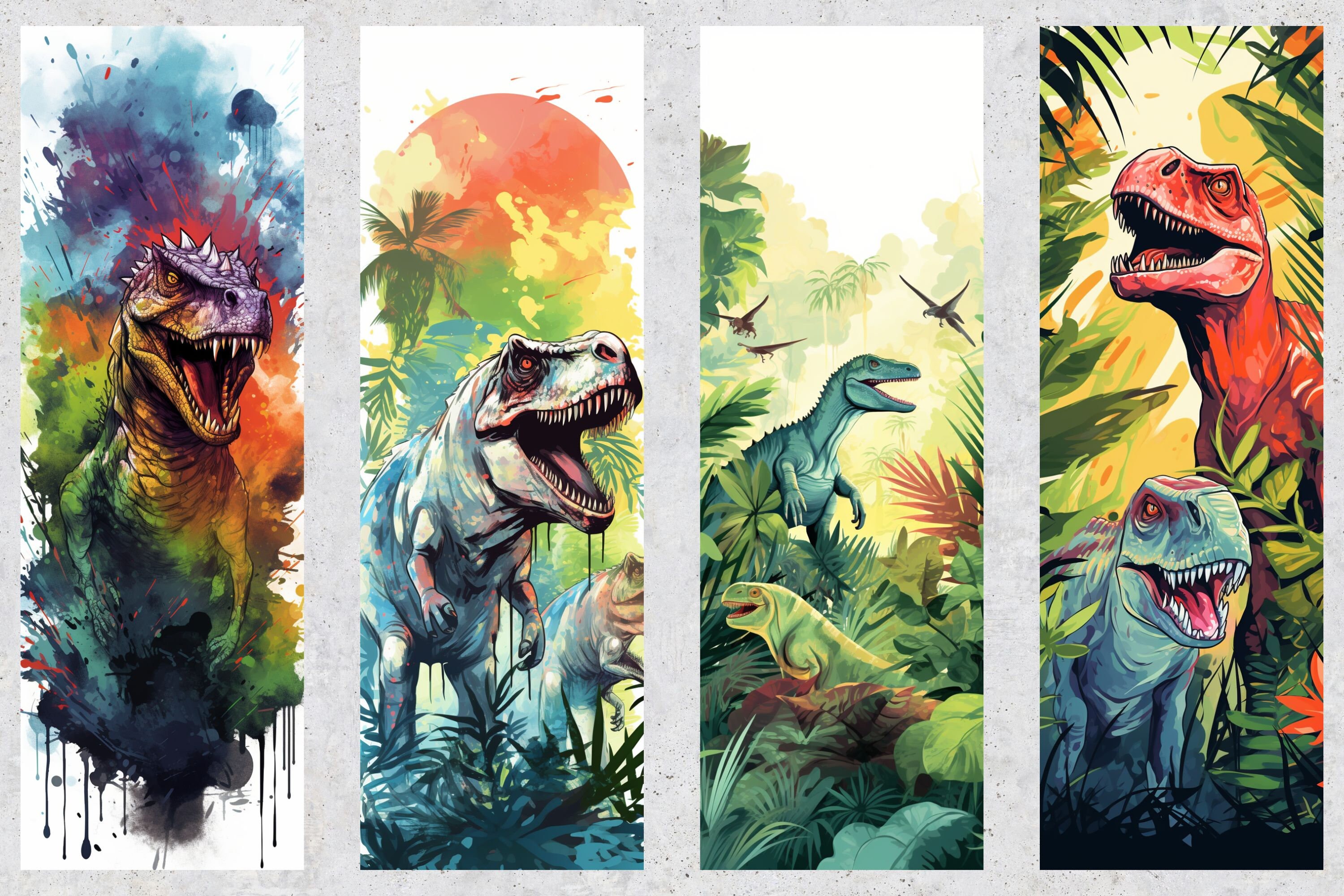 45 Dinosaurs Printable Bookmarks, Dinosaur Digital Download Bookmark ...