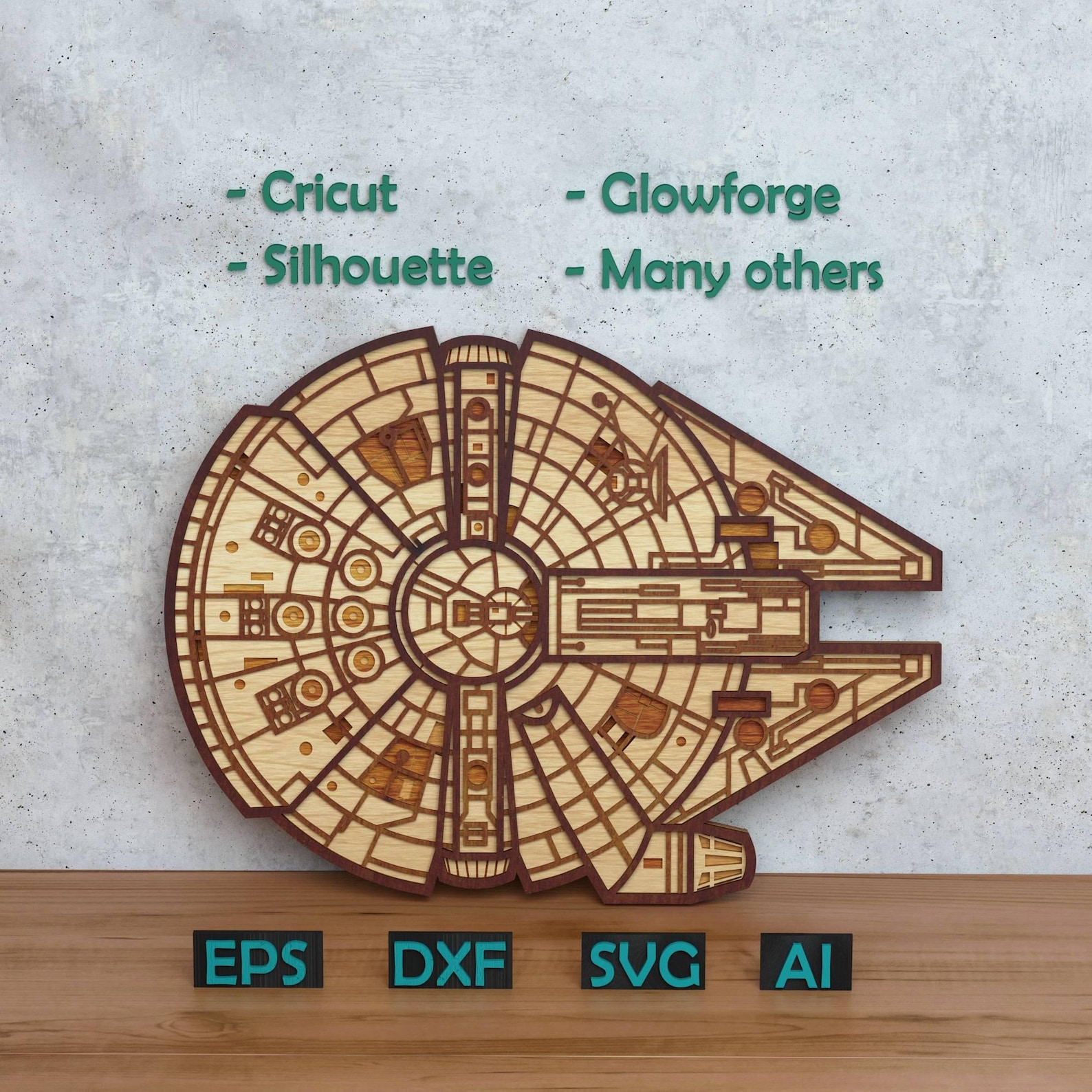 Millennium Falcon Layered Design for Laser and Paper Cutting, Star War ...