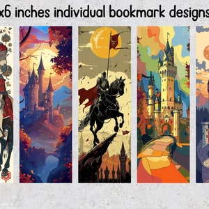 50 Medieval Printable Bookmarks, Fairy Tale Digital Download Bookmark ...