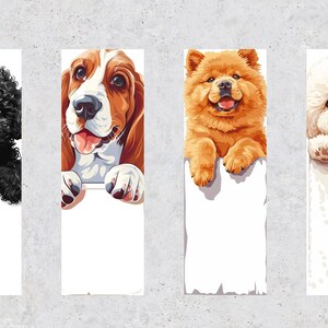 45 Peeking Dog Printable Bookmarks, Dogs Digital Download Bookmark ...