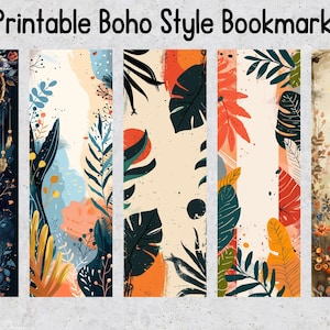 50 Boho Style Printable Bookmarks, Boho Digital Download Bookmark ...