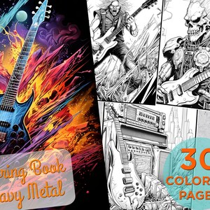 30 Heavy Metal Album Covers Coloring Pages, Adults Printable Coloring ...