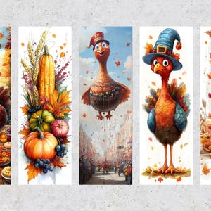 50 Thanksgiving Day Printable Bookmarks, Thanksgiving Arts Digital ...