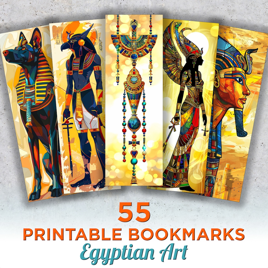 55 Egyptian Art Printable Bookmarks, Historical Digital Download ...