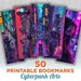 50 Cyberpunk Printable Bookmarks, Cyberpunk Digital Download Bookmark ...