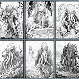 33 Cthulhu Coloring Pages, Adults Printable Coloring Page Cthulhu Arts ...