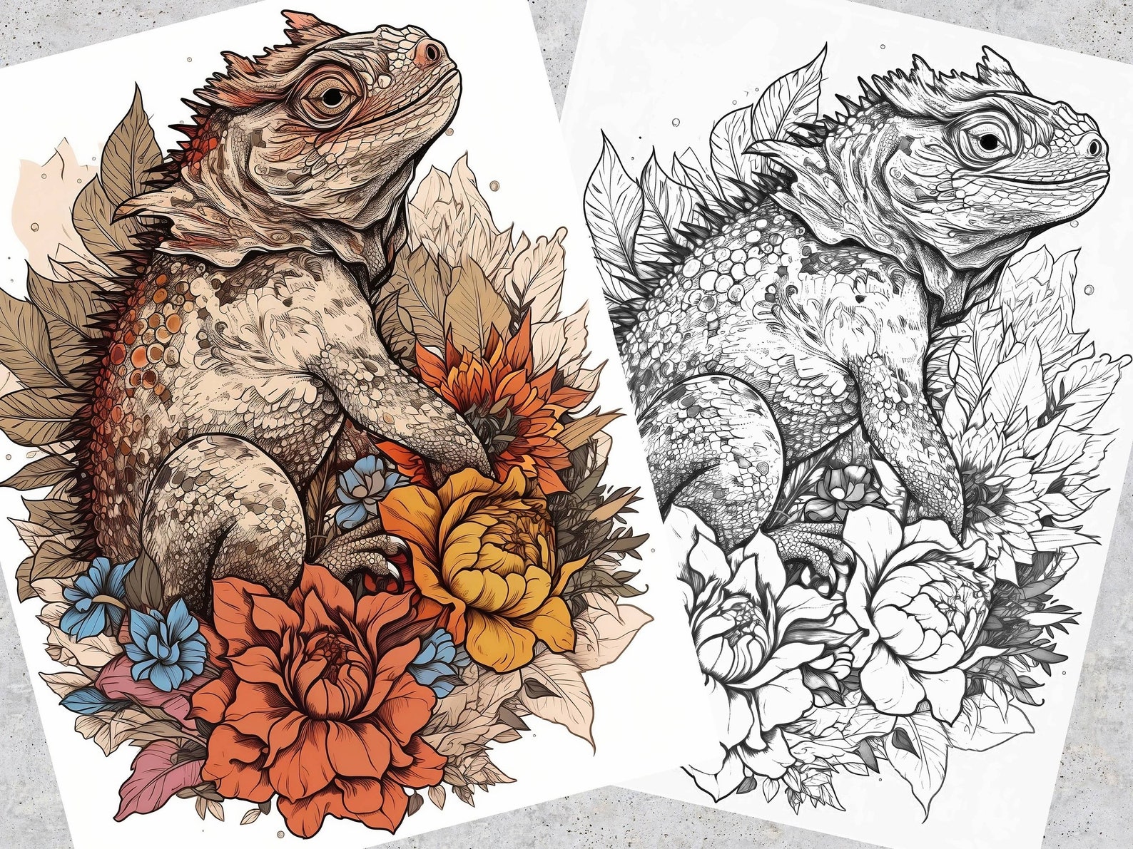 25 Reptiles Coloring Pages, Adults Printable Coloring Page, Reptiles ...