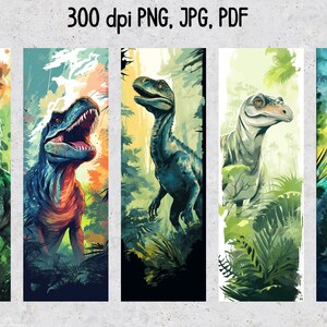 45 Dinosaurs Printable Bookmarks, Dinosaur Digital Download Bookmark ...
