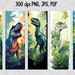 45 Dinosaurs Printable Bookmarks, Dinosaur Digital Download Bookmark ...