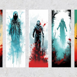45 Horror Printable Bookmarks, Horror Digital Bookmark Sheets, Horror ...