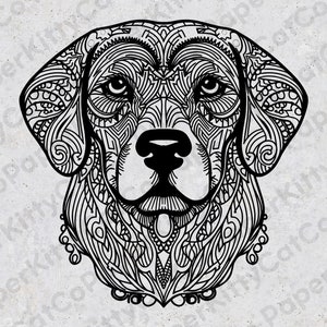 5 Labrador Retriever SVG Bundle, Dog Zentangle Mandala SVG, Set of Dog ...