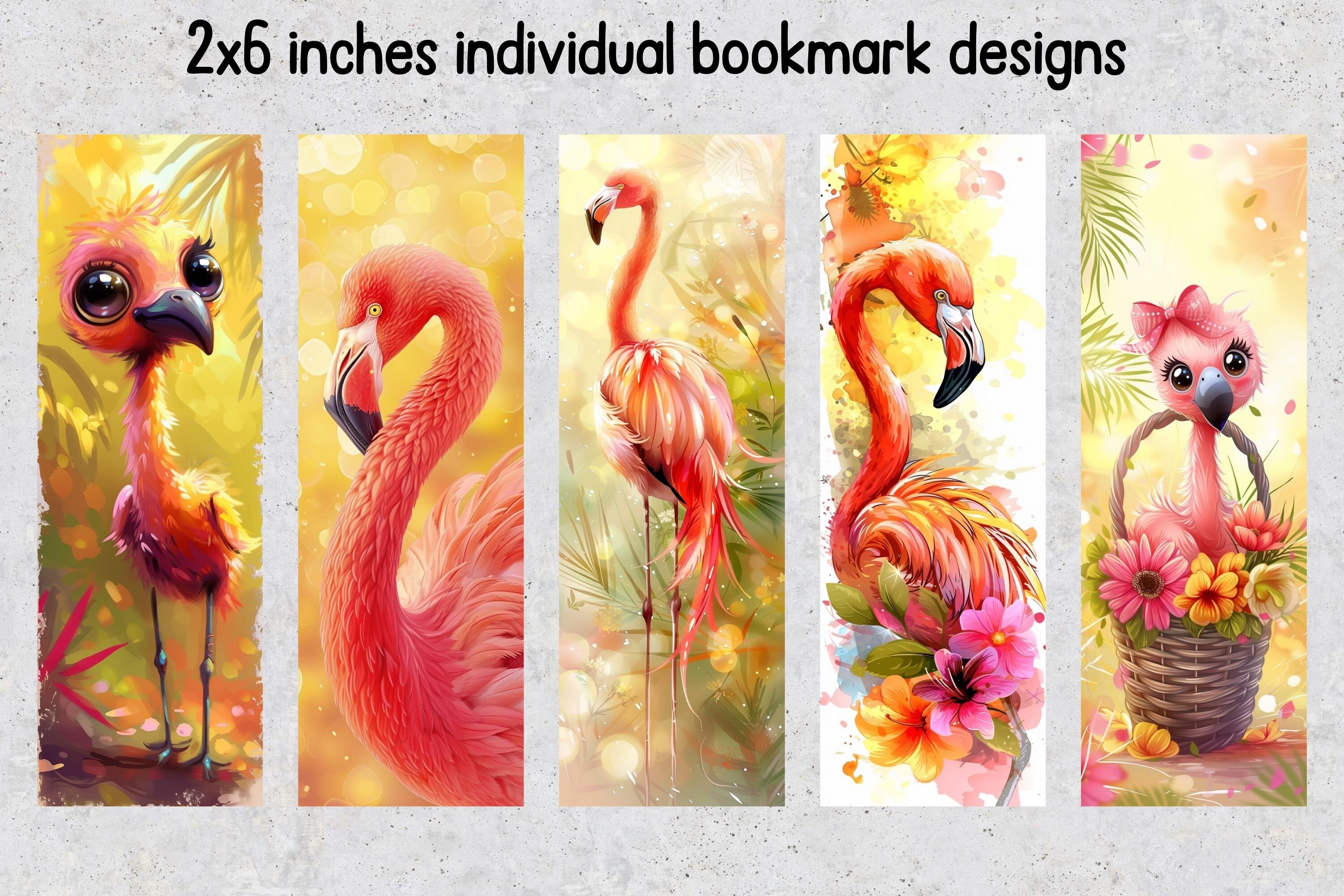 55 Flamingo Printable Bookmarks, Flamingo Digital Download Bookmark ...