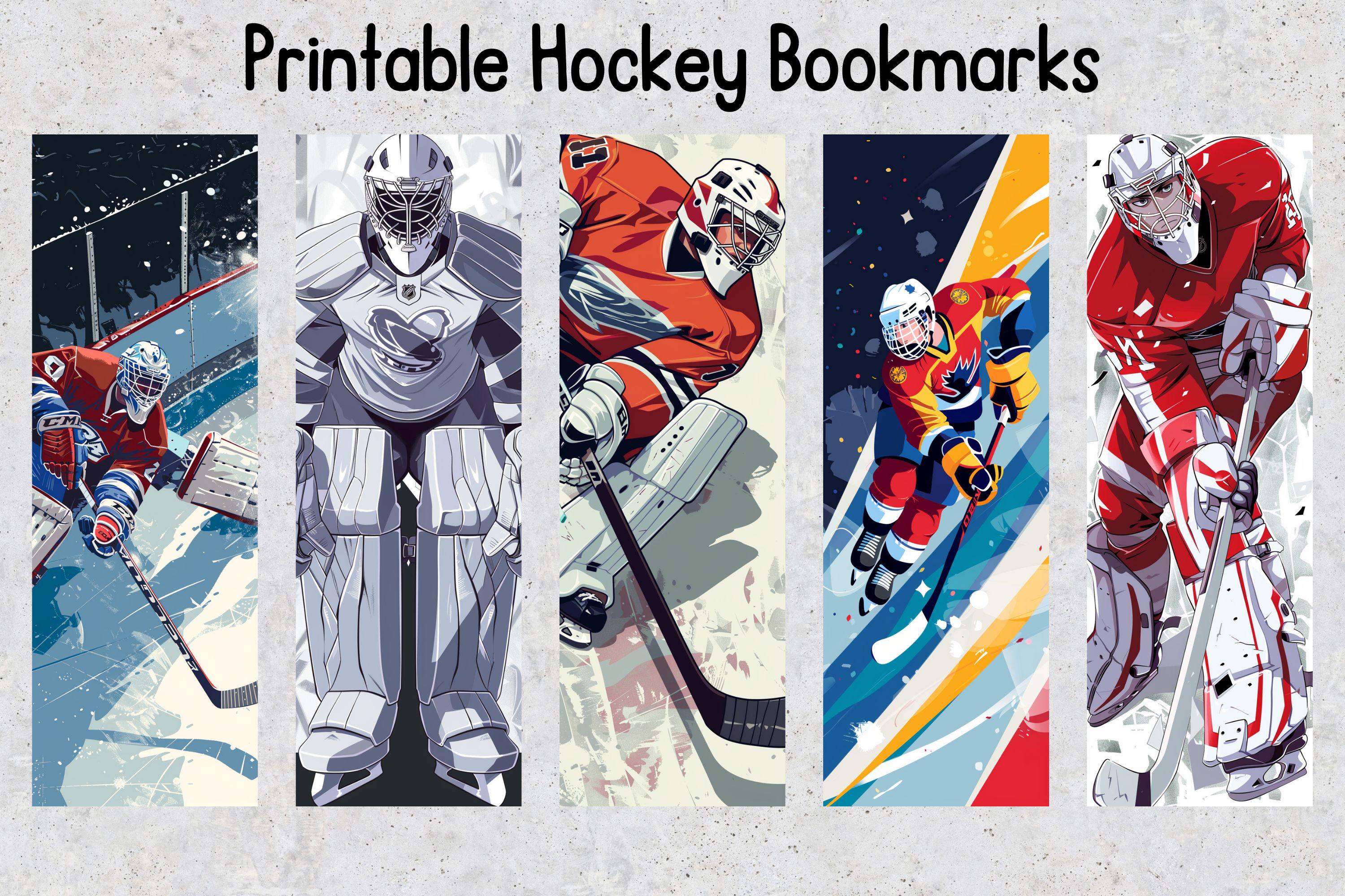 50 Hockey Printable Bookmarks, Hockey Digital Bookmark Sheets, Hockey ...