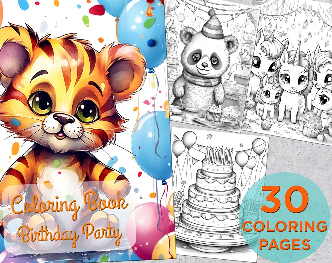 30 Birthday Party Coloring Pages, Adults Printable Coloring Page ...