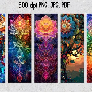 50 Mandala Printable Bookmarks, Mandala Digital Download Bookmark ...