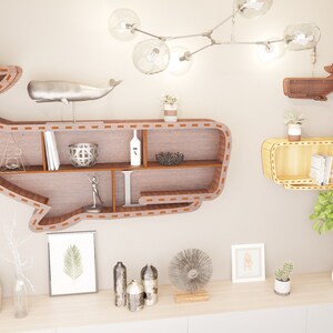 Whale Shelves for Laser Cutting, Whale Digital Wooden Original Interior ...
