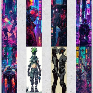 50 Cyberpunk Printable Bookmarks, Cyberpunk Digital Download Bookmark ...