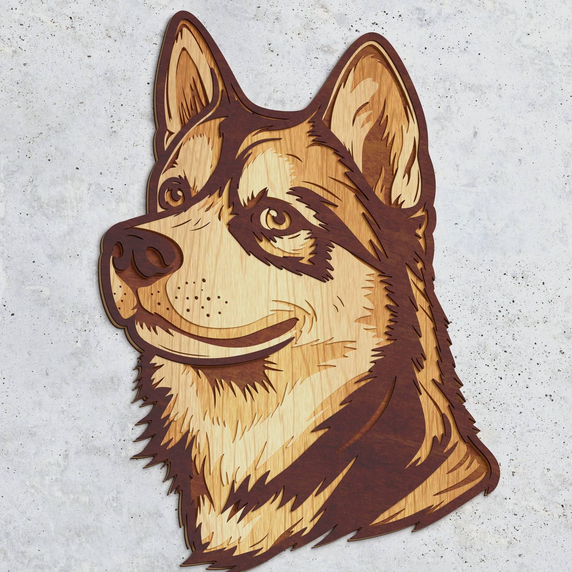 Husky Layered Design for Laser Cutting, SVG DXF Husky Digital Design ...