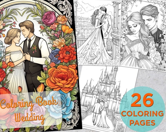 Marriage Coloring Pages For Adults Wedding Coloring Pages Vector