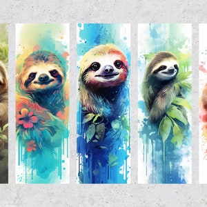 40 Cute Sloths Printable Bookmarks, Sloths Digital Download Bookmark ...