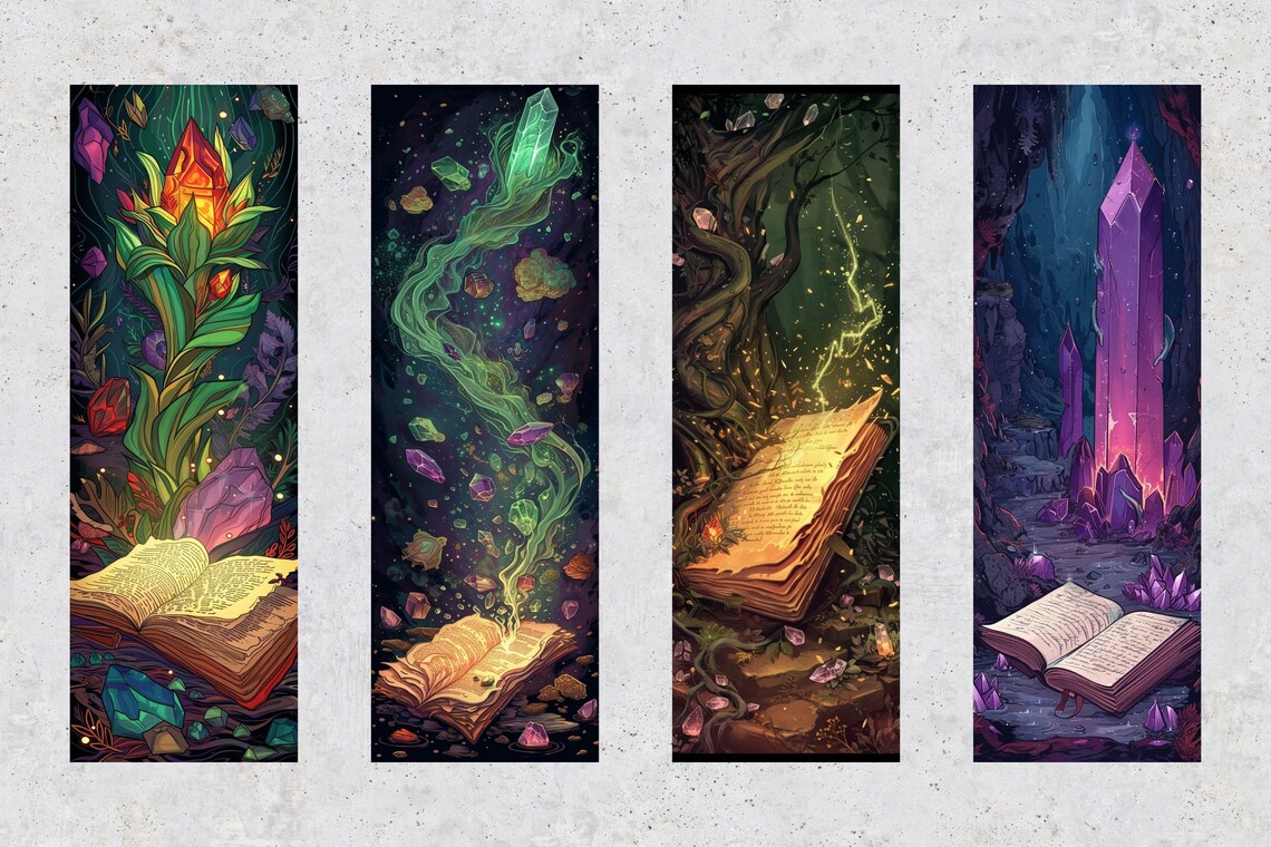 45 Witch's Book Printable Bookmarks, Witch Digital Bookmark Sheets ...