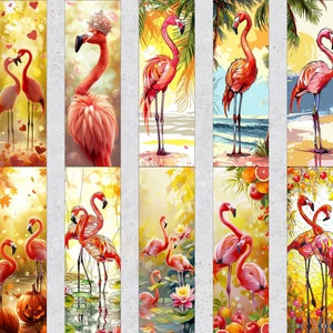 55 Flamingo Printable Bookmarks, Flamingo Digital Download Bookmark ...