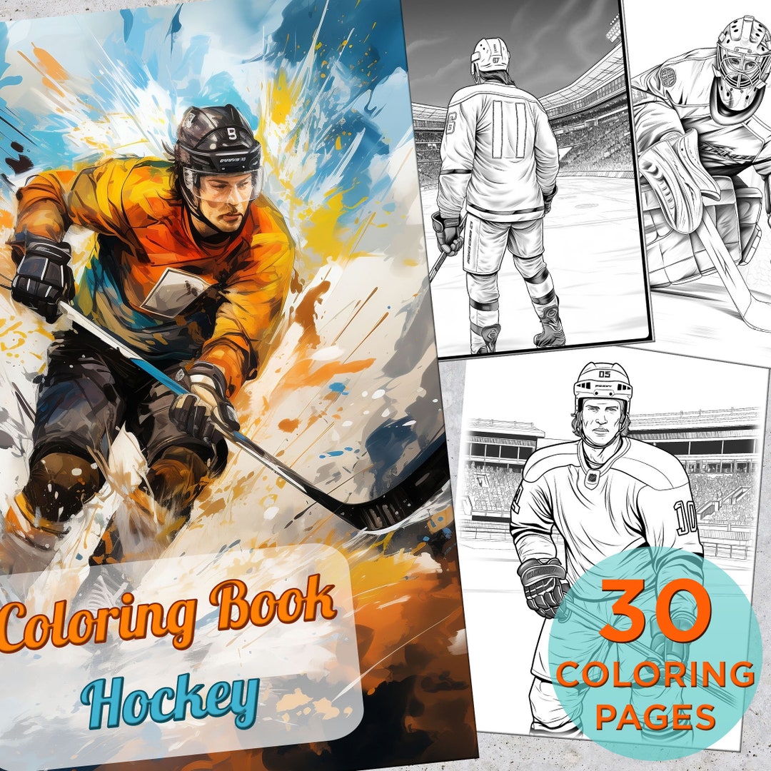30 Hockey Coloring Pages, Hockey Adults Printable Grayscale Coloring ...