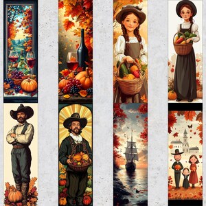 50 Thanksgiving Day Printable Bookmarks, Thanksgiving Arts Digital ...