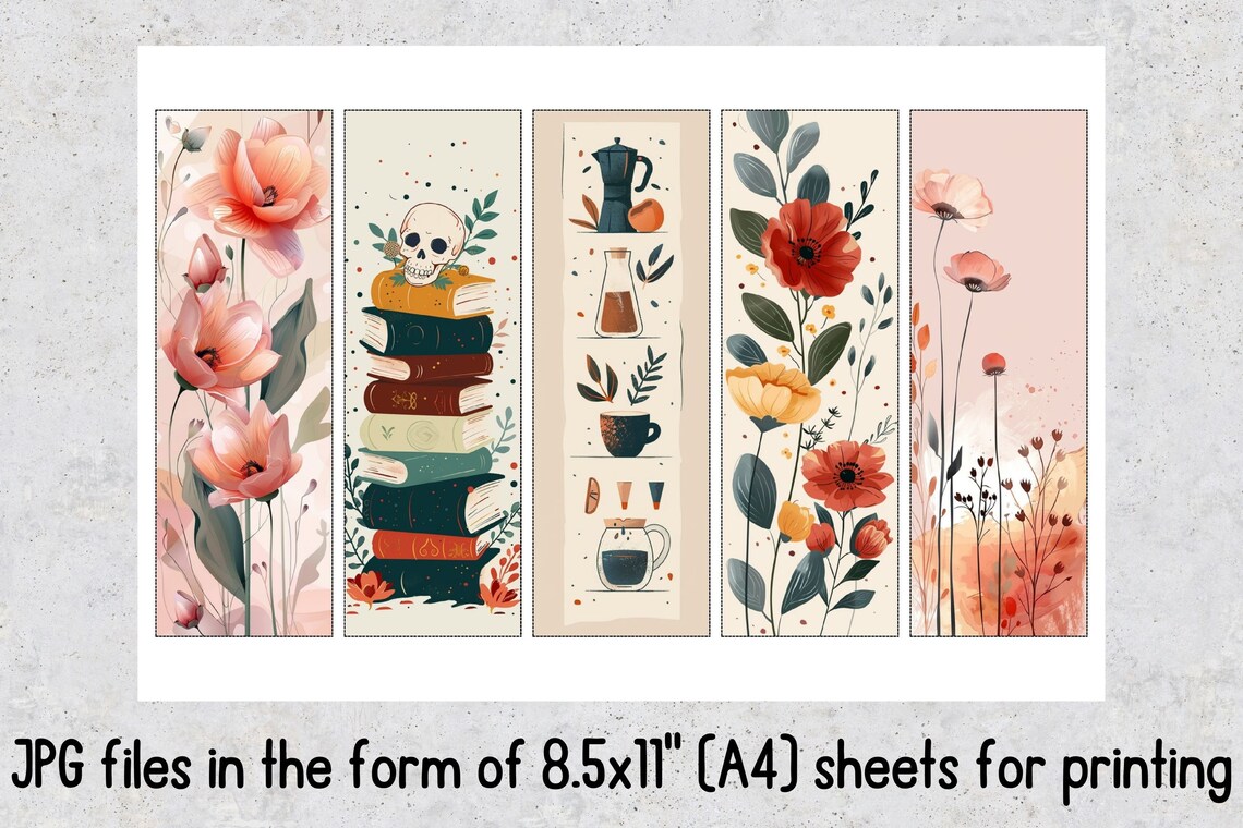 50 Boho Style Printable Bookmarks, Boho Digital Download Bookmark ...