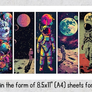 50 Astronaut Printable Bookmarks, Spaceman Digital Download Bookmark ...