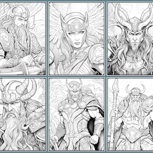 50 Norse Mythology Coloring Pages, Adults Printable Coloring Page With ...