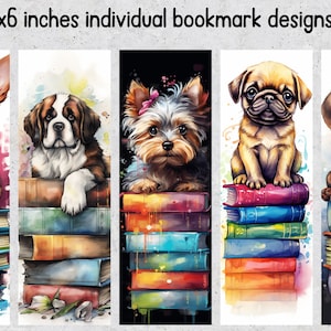 30 Cute Dogs Printable Bookmarks, Dogs Digital Download Bookmark Sheets ...