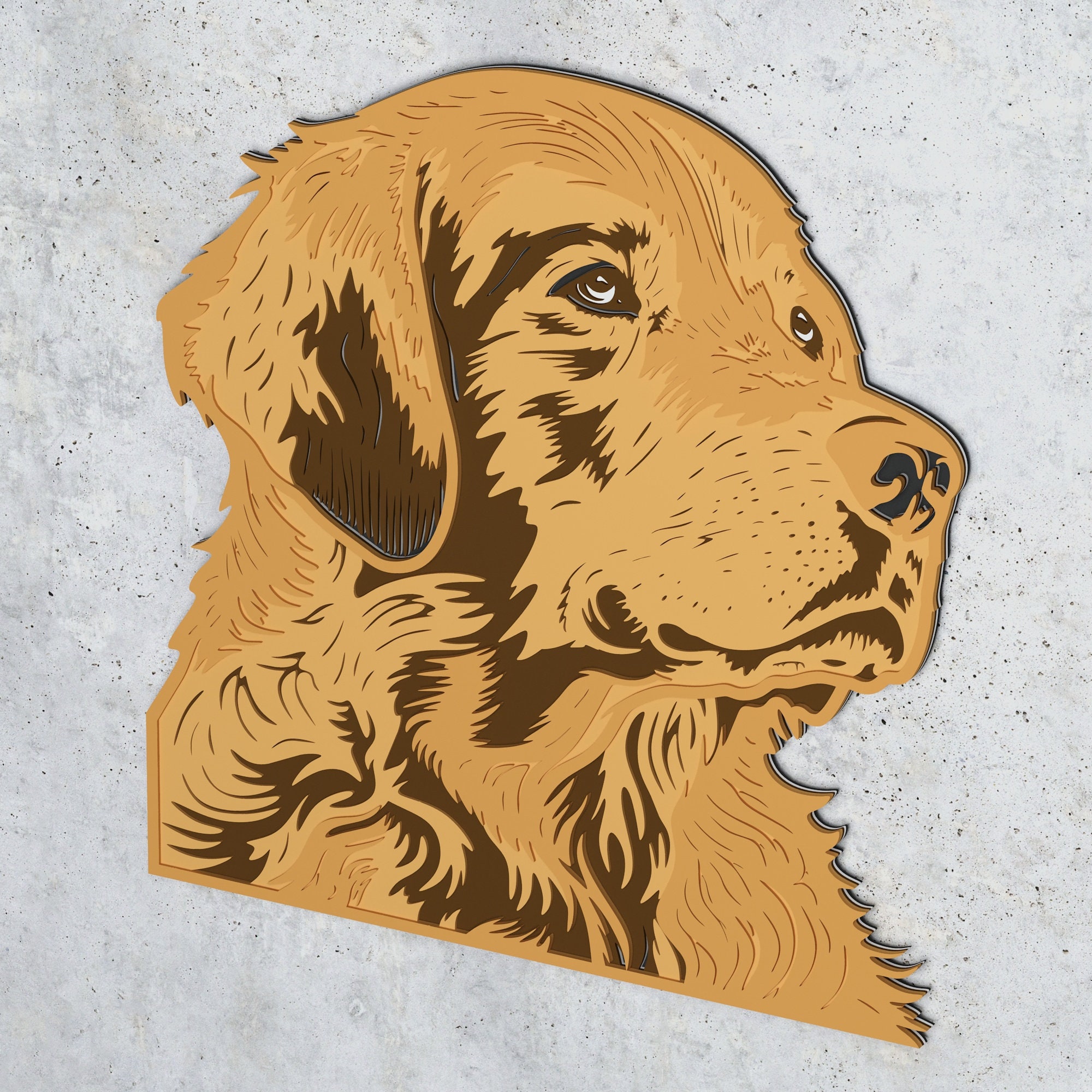 Golden Retriever Layered Design for Laser Cutting, SVG DXF Retriever ...