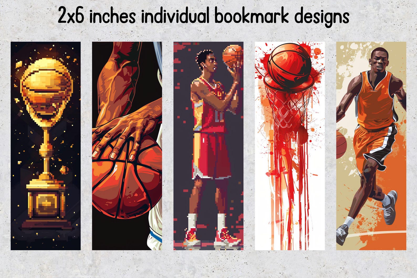 50 Basketball Printable Bookmarks, Basketball Digital Bookmark Sheets ...