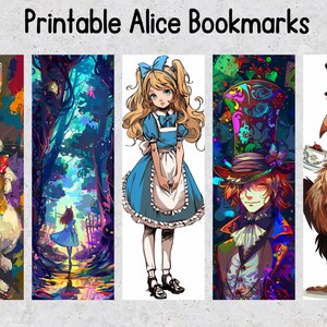 35 Alice Printable Bookmarks, Wonderland Digital Download Bookmark ...