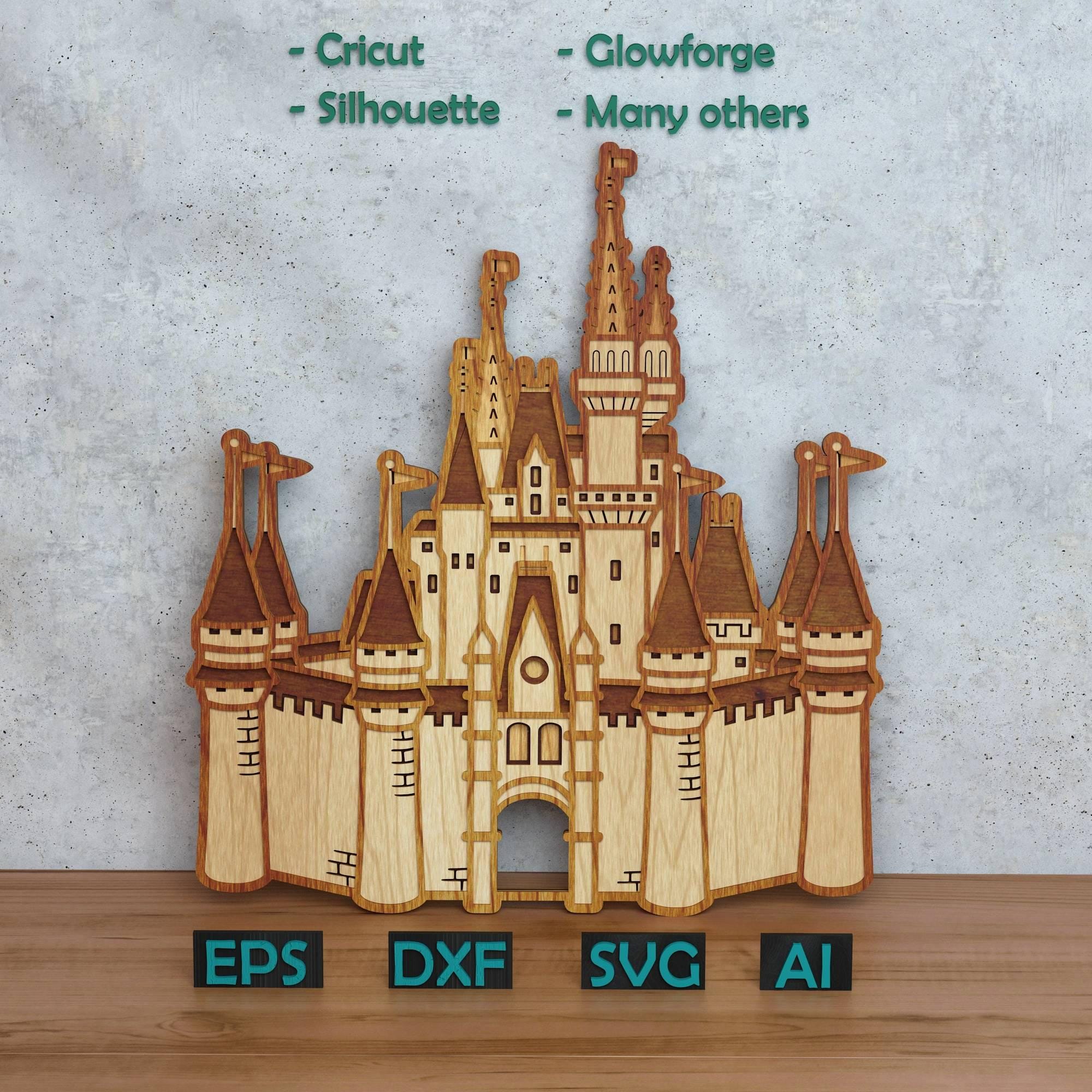 Cartoon Castle Layered Design for Laser and Paper Cutting, Castle SVG ...