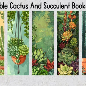 50 Cacti and Succulent Printable Bookmarks, Digital Download Bookmark ...