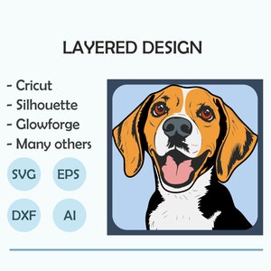 Beagle Shadow Box, SVG Layered Design for Cricut Silhouette, 3D Beagle ...