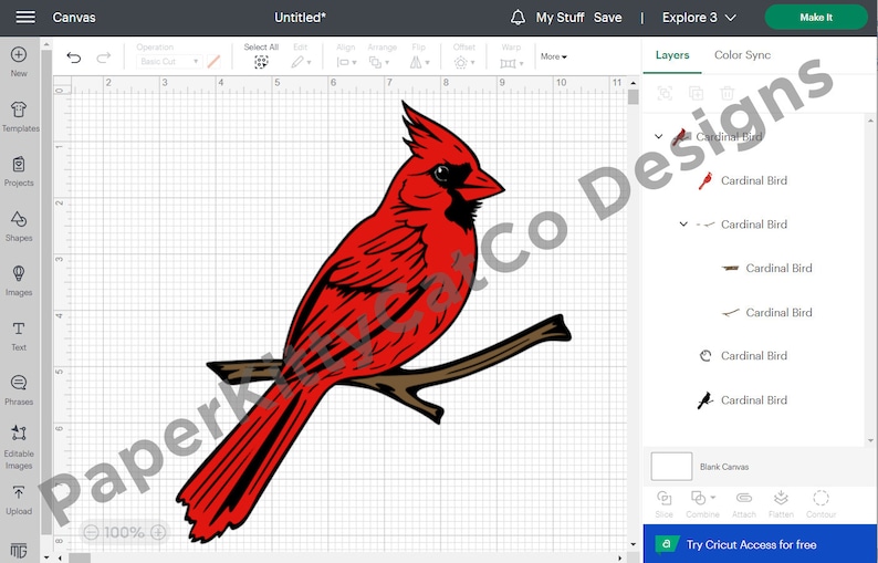 Cardinal Bird Layered SVG for HTV Cardinal Bird SVG for Heat - Etsy