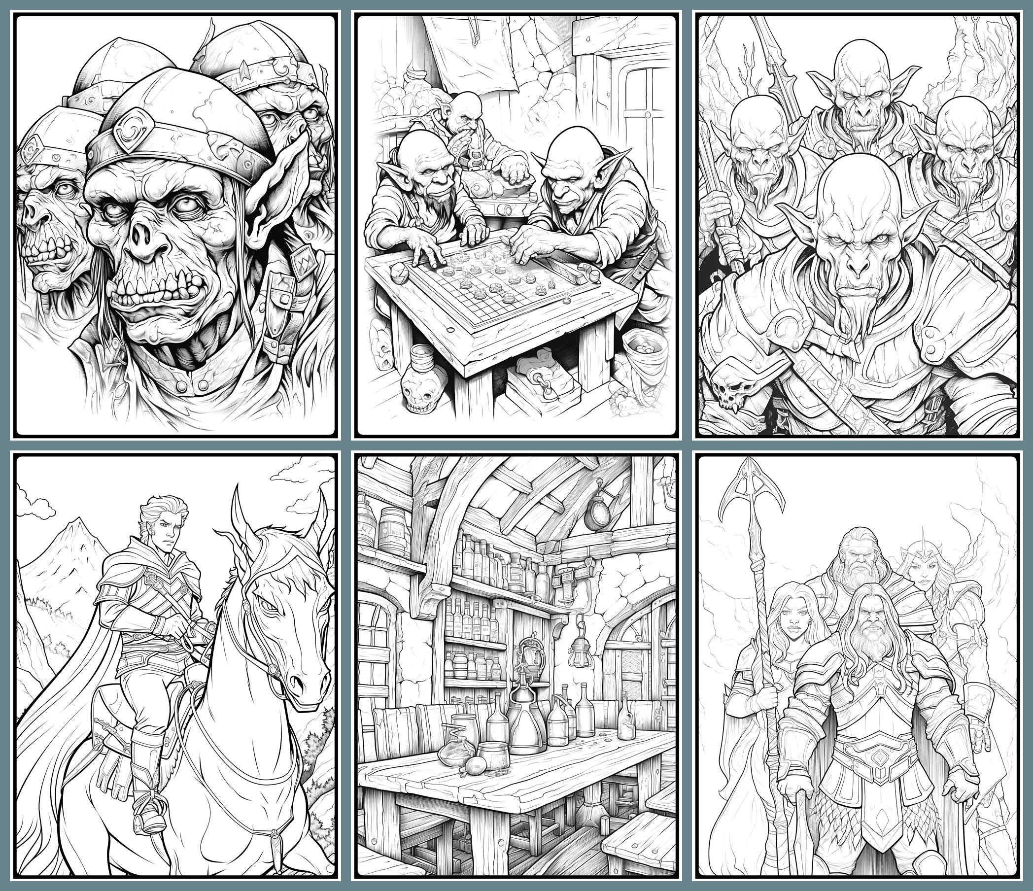 45 Dungeons Coloring Pages, D&D Adult Printable Coloring Page, Dungeon ...