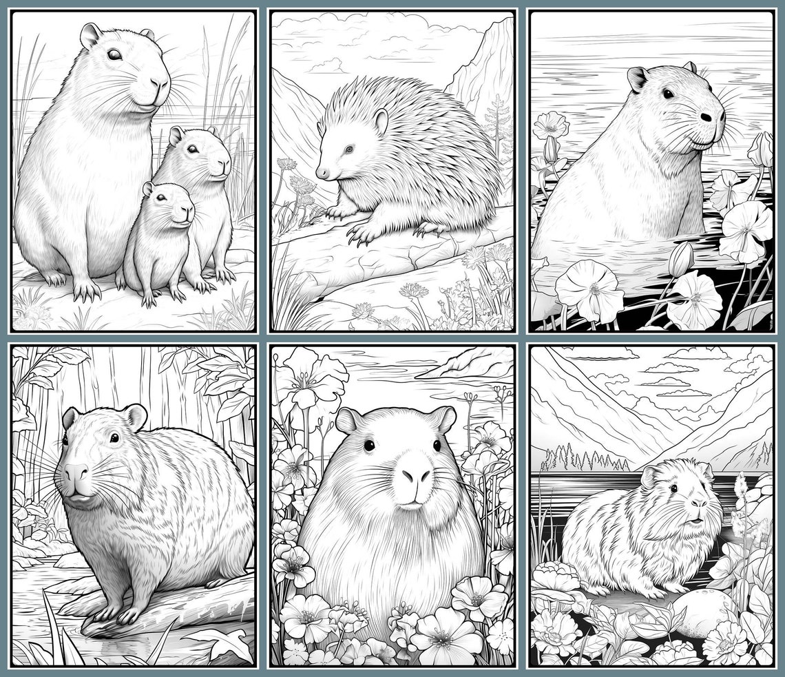 35 Capybara and Other Rodents Coloring Pages, Capybara Printable ...