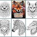 35 Boho Animals Coloring Pages, Boho Animals Printable Grayscale ...