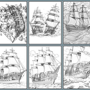 60 Sailing Ship Coloring Pages, Printable Coloring Book With Sailing ...