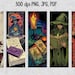 45 Witch's Book Printable Bookmarks, Witch Digital Bookmark Sheets ...