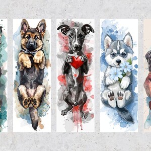 50 Cute Puppies Printable Bookmarks, Dogs Digital Download Bookmark ...