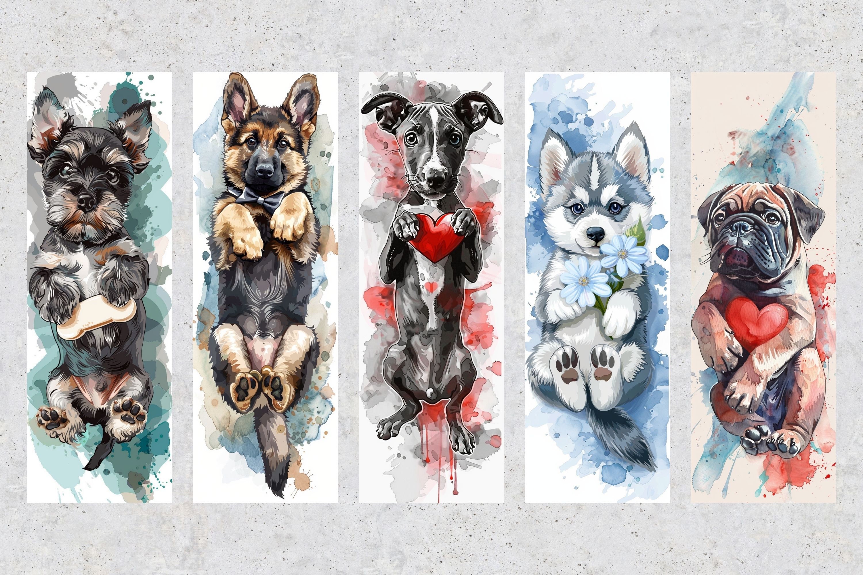 50 Cute Puppies Printable Bookmarks, Dogs Digital Download Bookmark ...