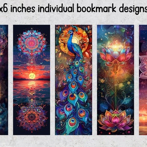 50 Mandala Printable Bookmarks, Mandala Digital Download Bookmark ...