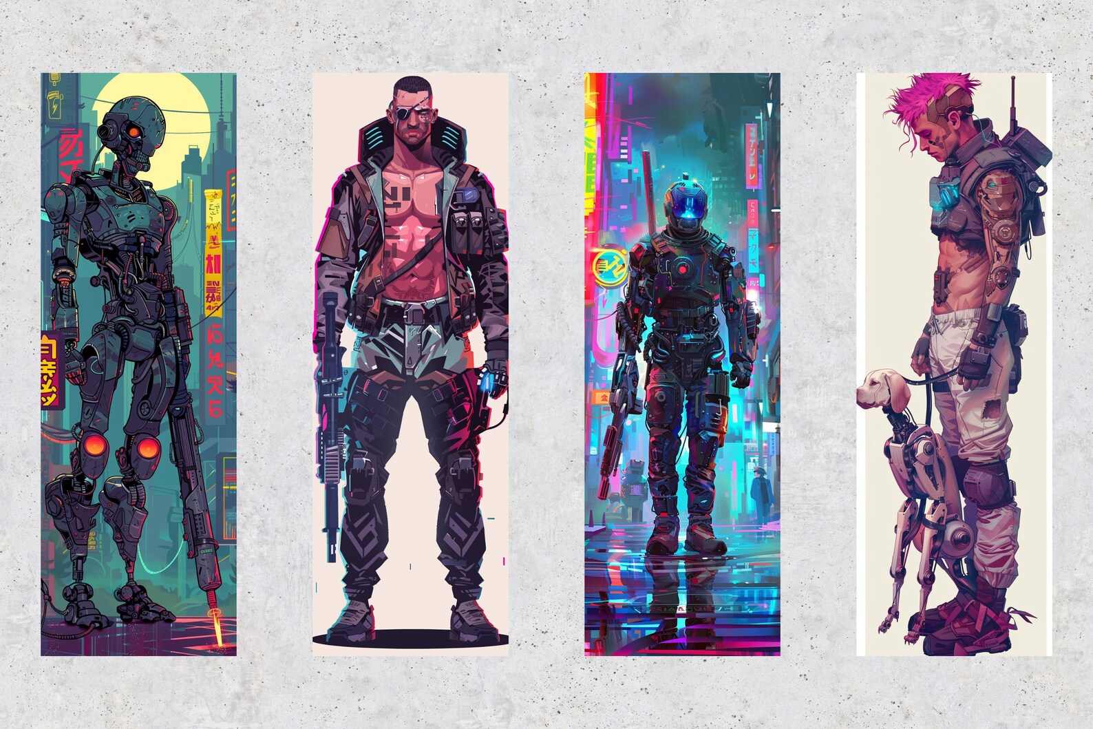 50 Cyberpunk Printable Bookmarks, Cyberpunk Digital Download Bookmark ...