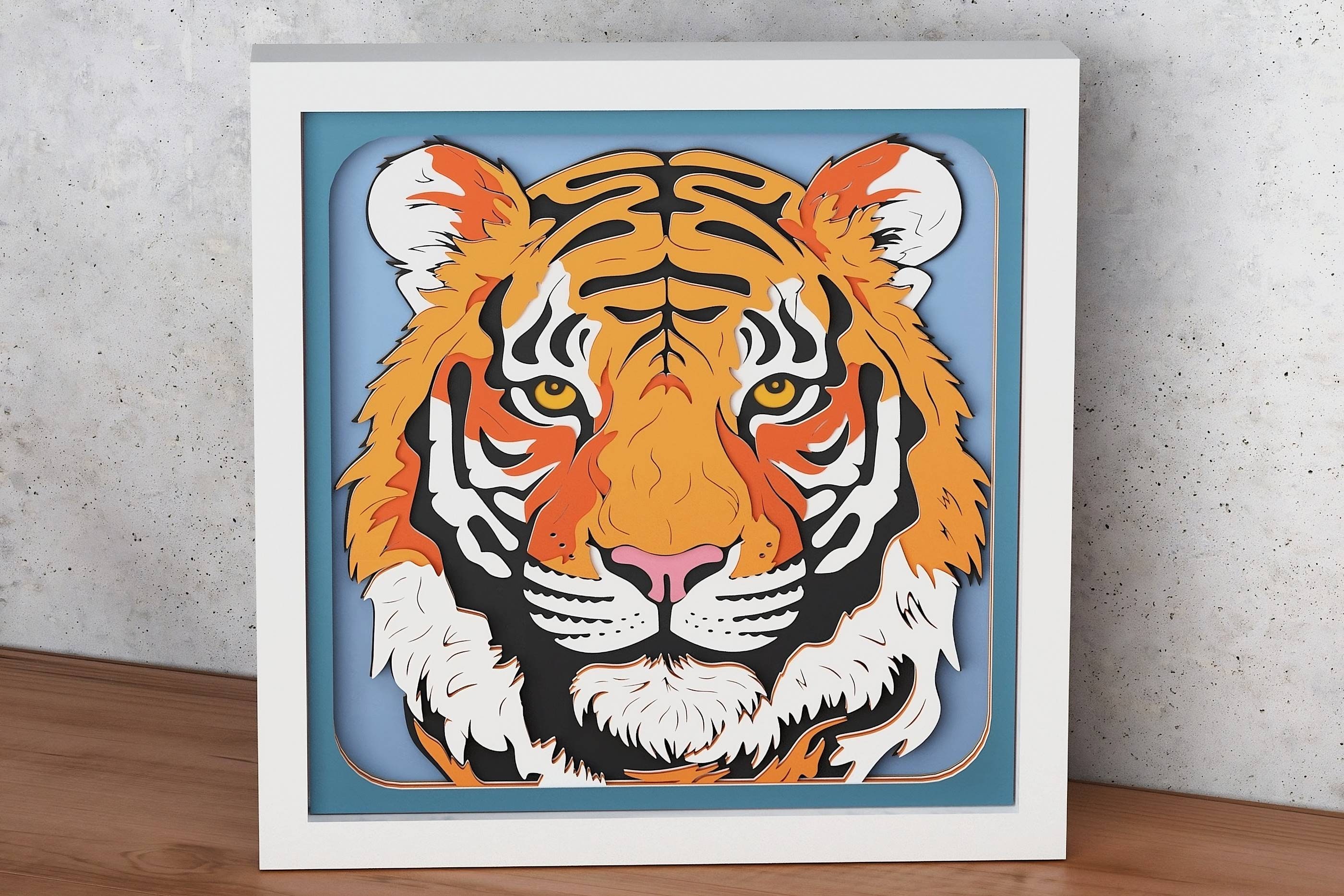 Tiger Shadow Box, Tiger SVG Layered Design for Cricut Silhouette ...